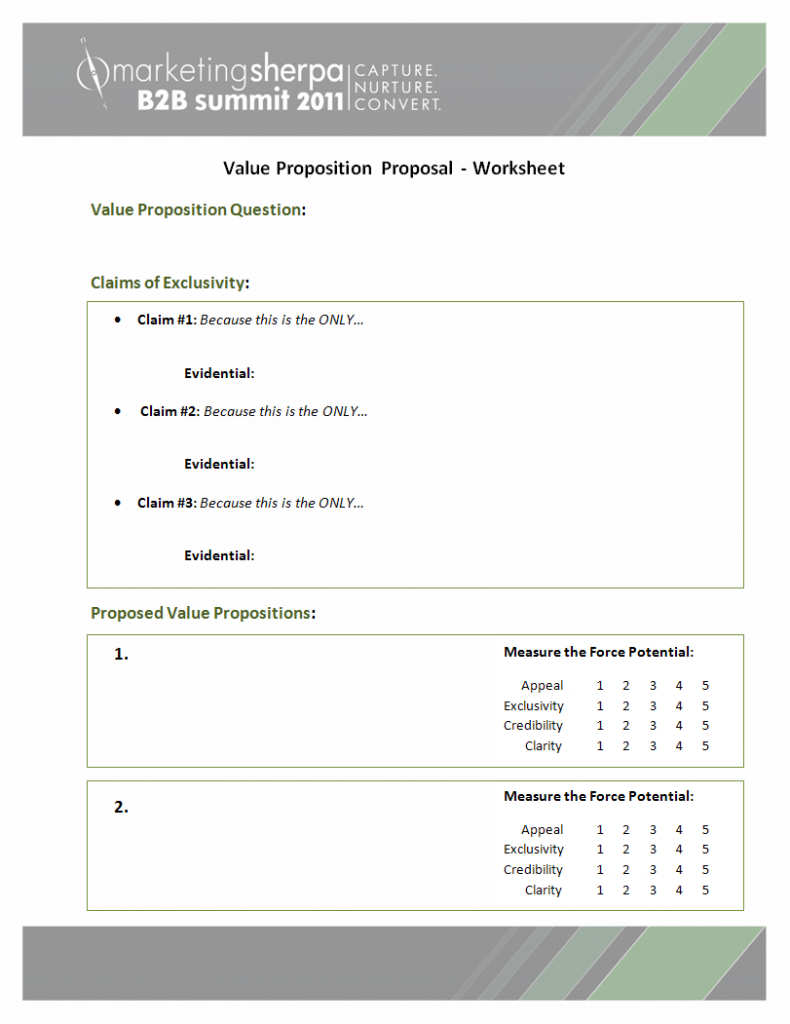 Value Proposition: 3 worksheets to help you craft, express and create ...